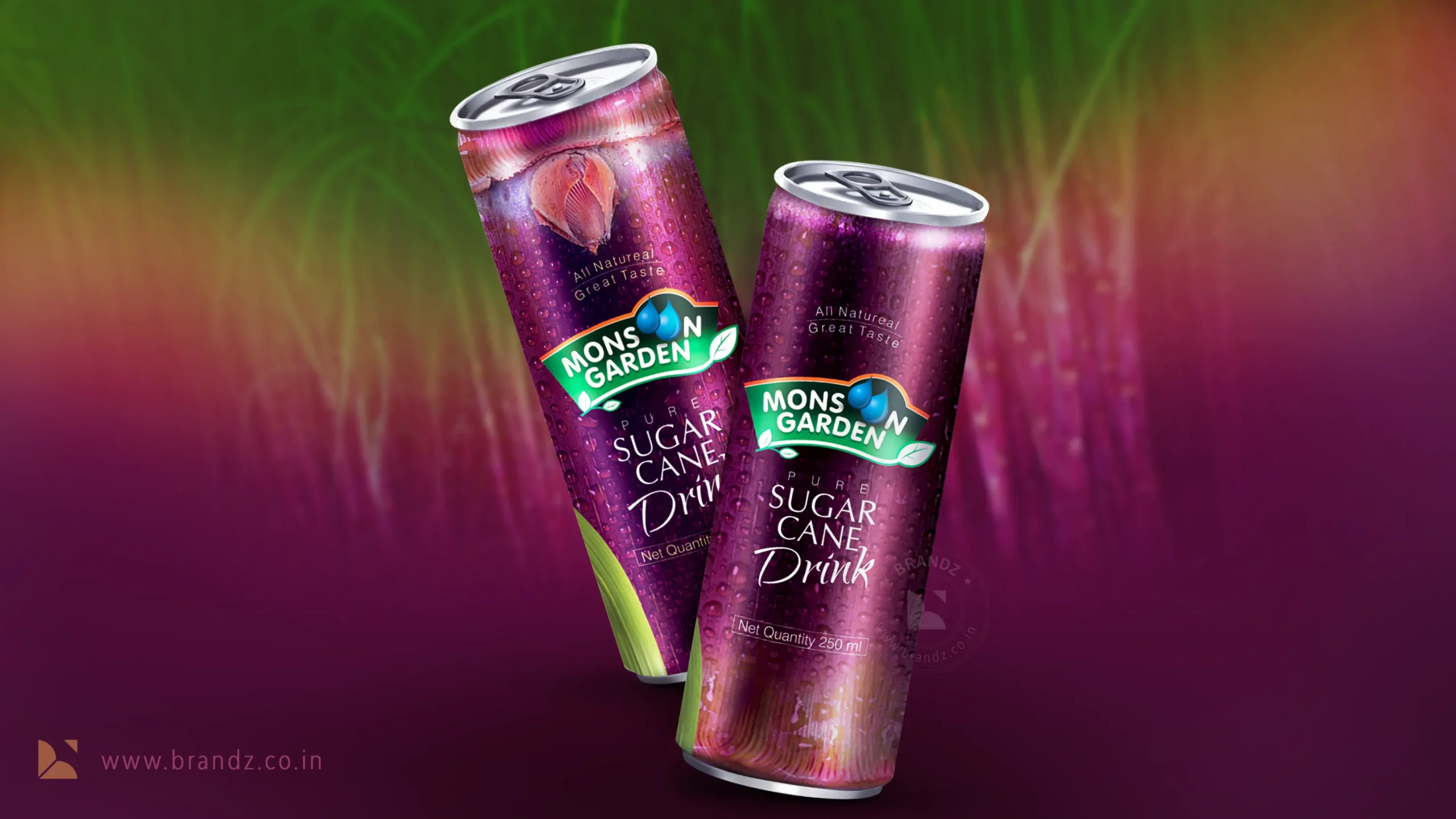 Mansoon Garden Sugarcane drink can label