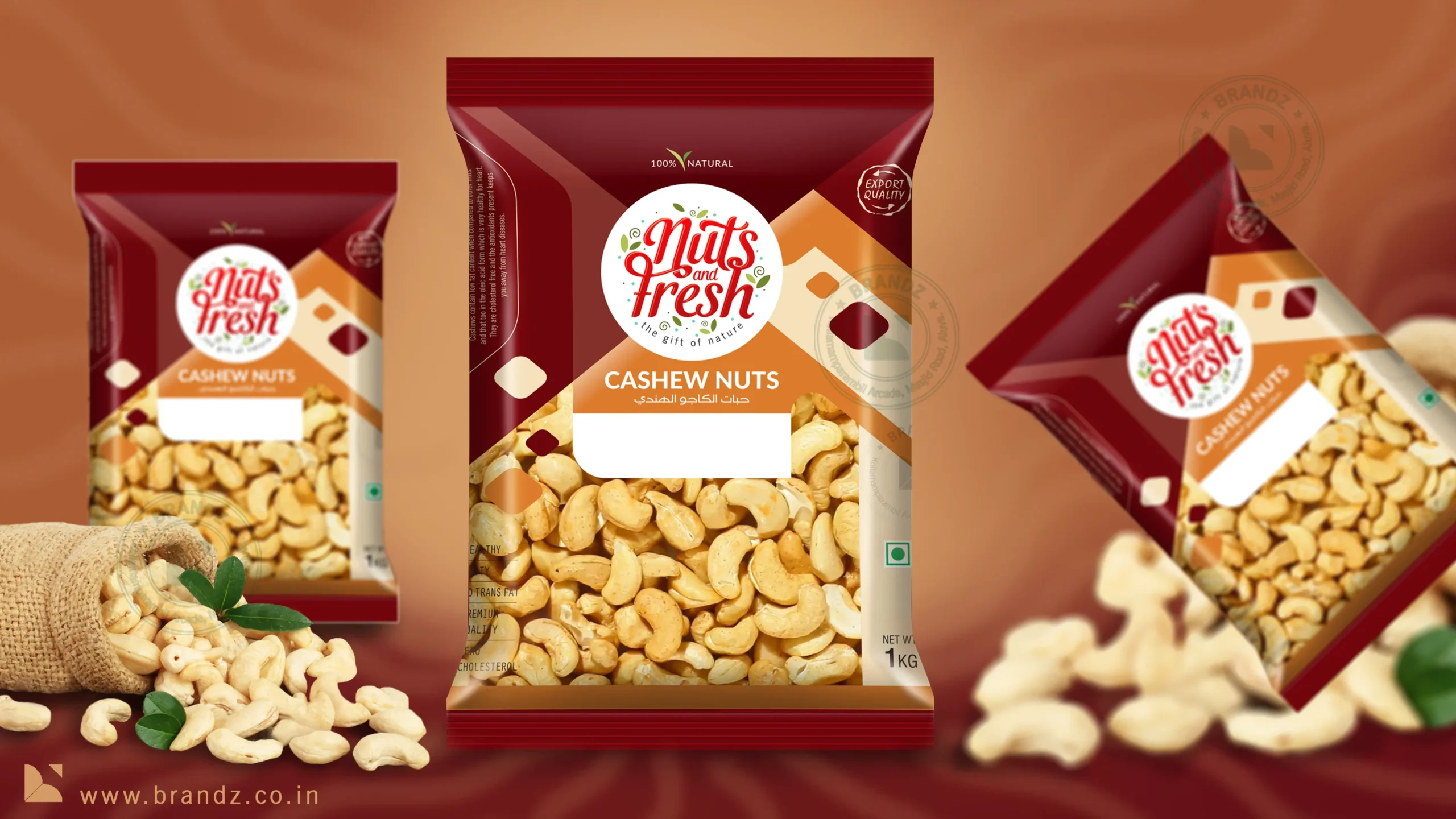 Nuts Fresh Cashew Nuts transparent Pouch